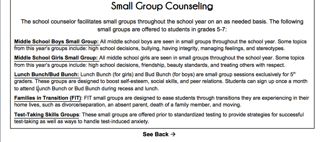 Grade Level Brochures for Parents