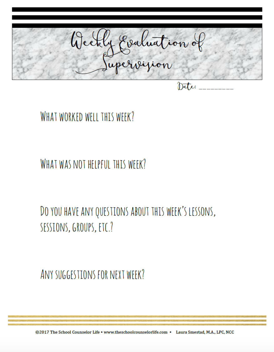 2017/2018 School Counseling Intern Binder