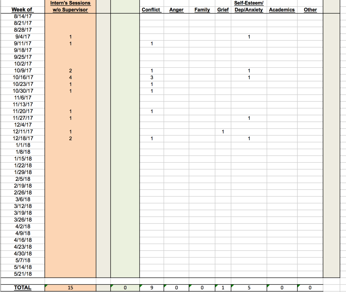 Weekly Data Report Log