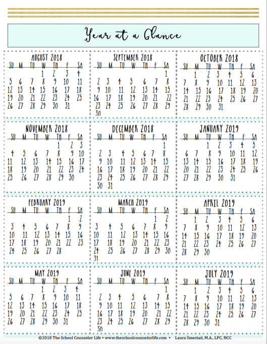 2018-2019 Complete School Counselor Planner